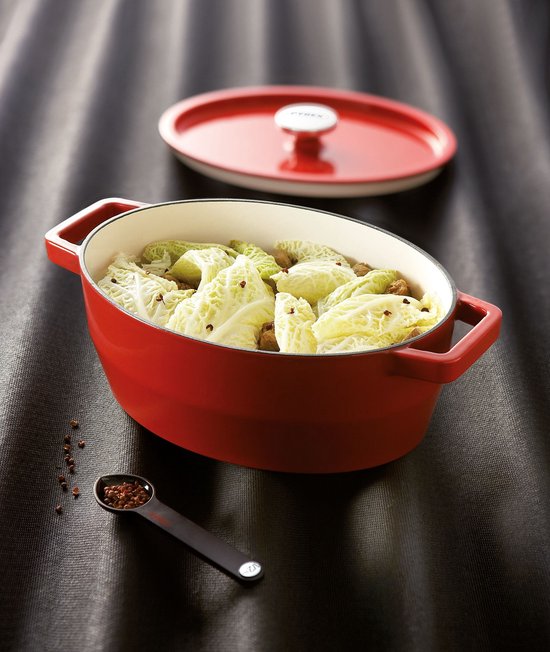 Pyrex Slow Cook rood ovale gietijzeren braadpan 29cm | bol