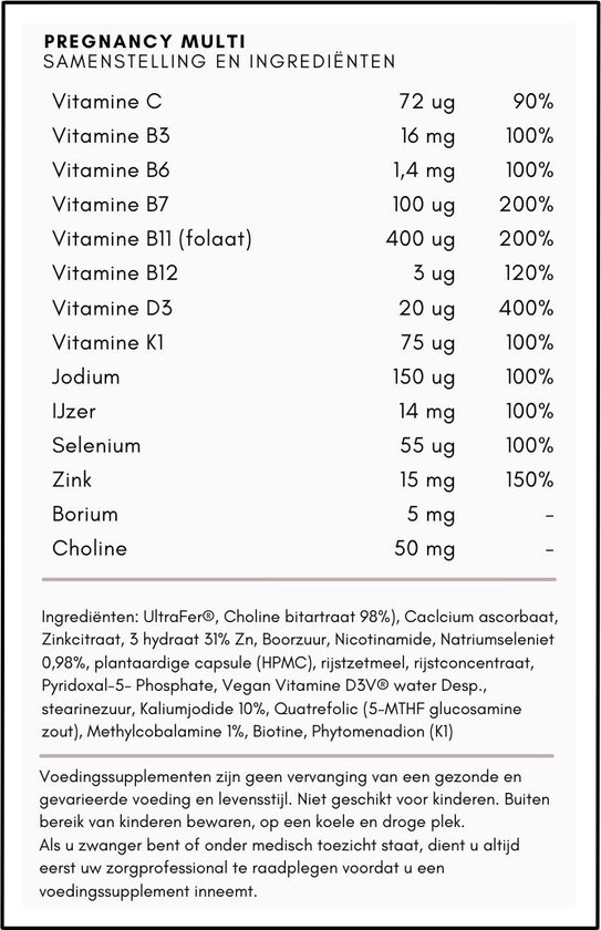 SUPS - Pregnancy Multi - Mom to Be - Multivitamine supplementen tijdens ...