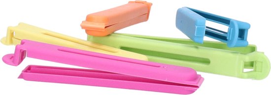 Knijpers set - 20x stuks - gekleurd - kunststof - 11 cm - vershoud ...