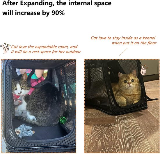 Hondenrugzak, kattenrugzak, ademende uitbreidbare opvouwbare rugzak ...