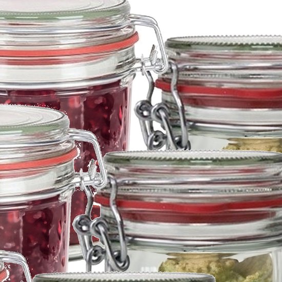 Weckpotten/inmaakpotten - set 8x stuks - 200 ml/400 ml - glas - met ...