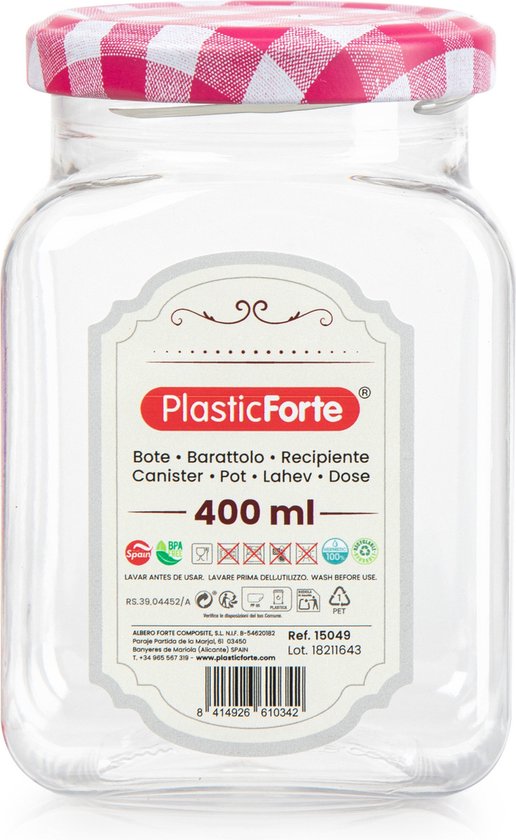 Plasticforte Weckpot/inmaakpot Classic - 4x - 400ml - kunststof ...