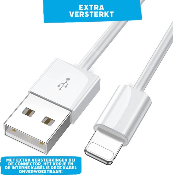 Oplader Kabel Geschikt voor Apple iPhone en Apple iPad - 1 Meter ...