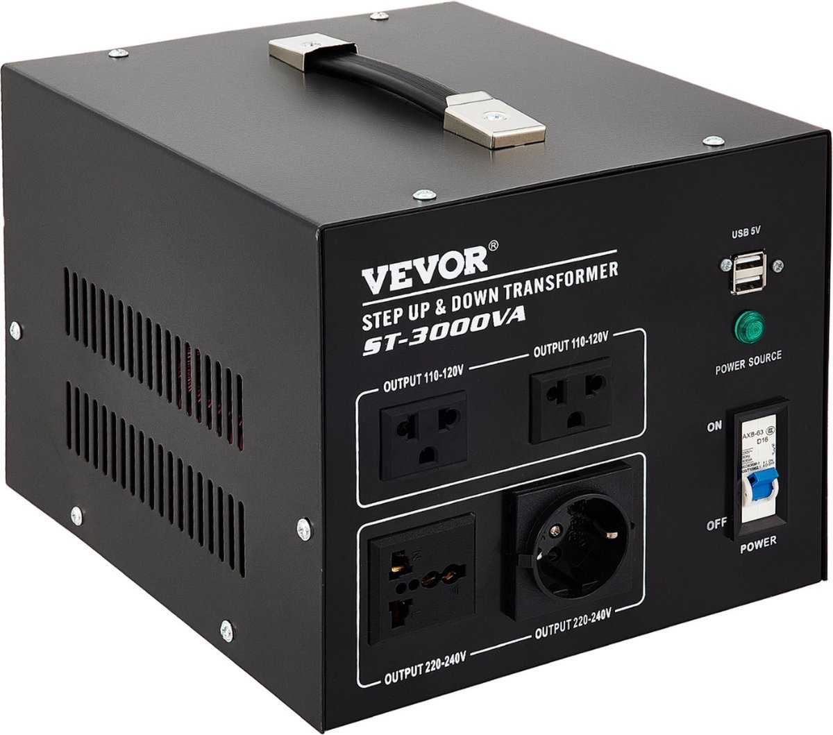 Vevor Spanningsomvormer - Transformator - Transformator 220 v 12v | bol.com