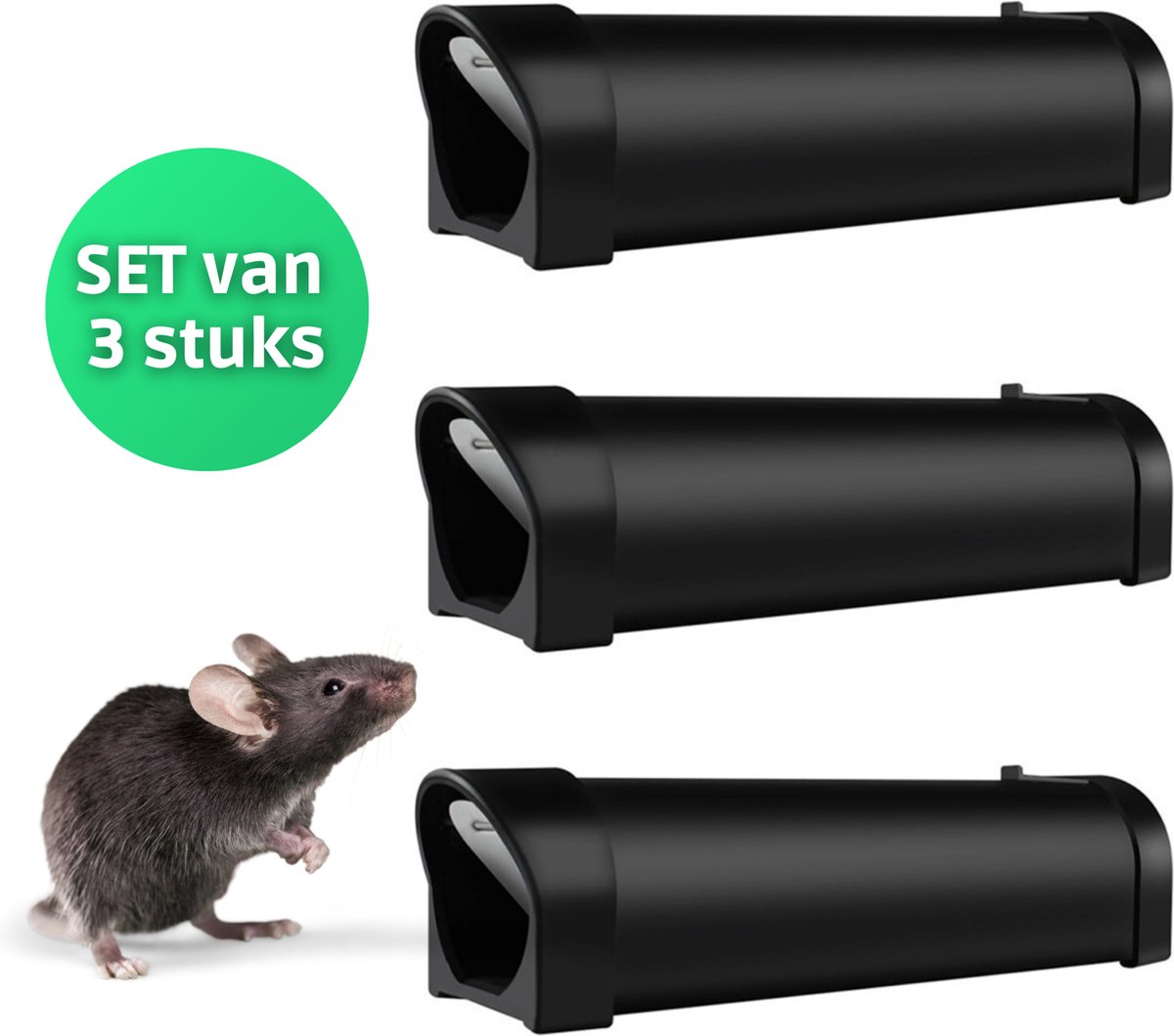 QualiPro Diervriendelijke Muizenval - Set van 3 Vallen - Rattenval ...