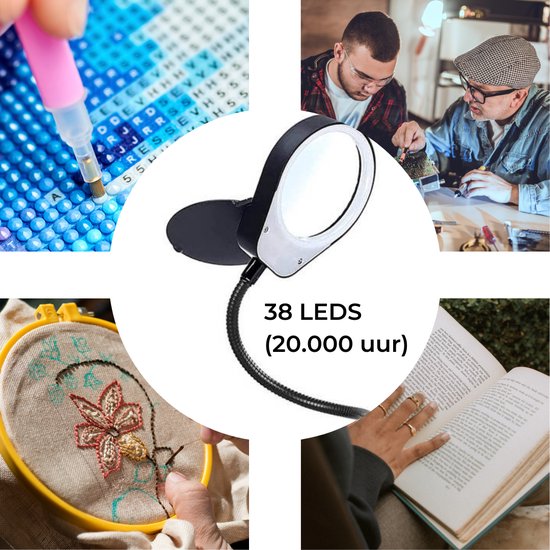 Loeplamp LED Verlichting - Vergrootglas met Verlichting - LED Loeplamp ...