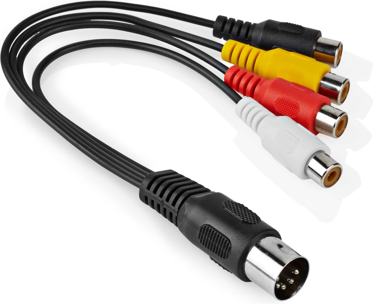 DIN naar tulp kabel - DIN 5-polig - 4x Tulp female - Stereo - Analoog ...