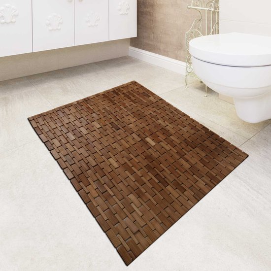 Karat Badmat - Mia- Bamboe - Douchemat - Bruin - 60 x 90 cm | bol.com