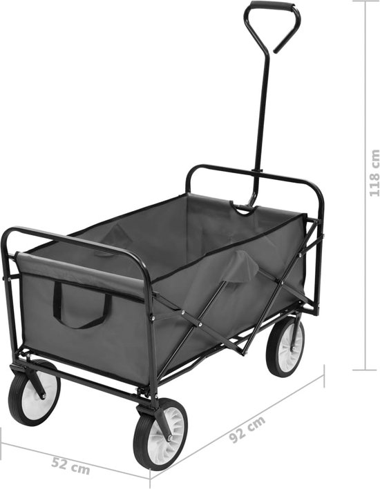 Maison Exclusive - Handkar inklapbaar staal grijs | bol.com