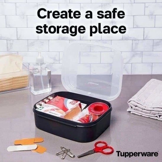 Tupperware Zwarte Broodtrommel Koektrommel Opslag Bak Doos NIEUW | bol