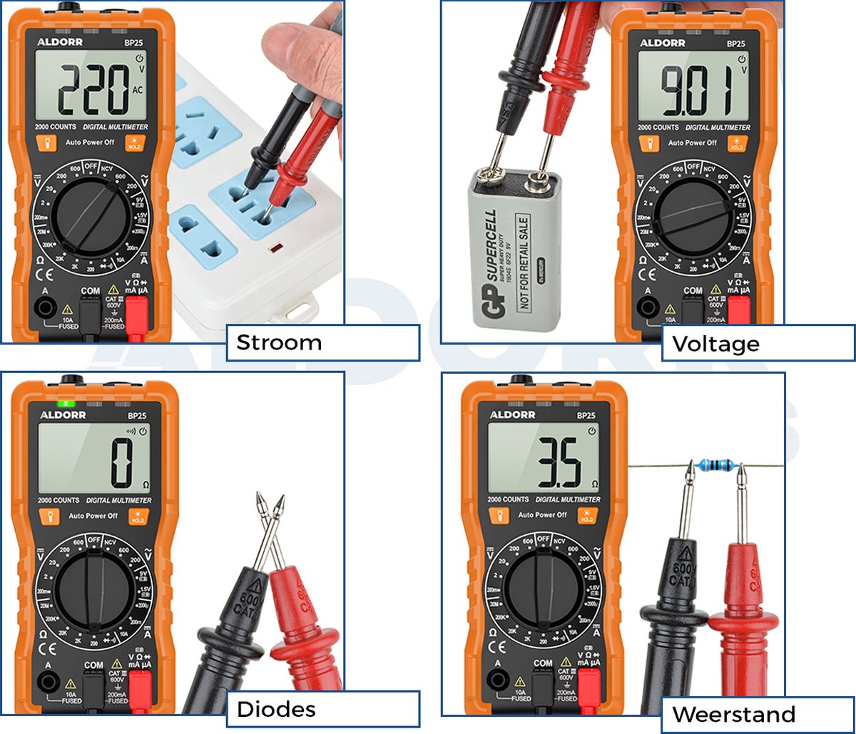 ALDORR Tools - Digitale Multimeter - AC / DC - Inclusief Klemtangen ...