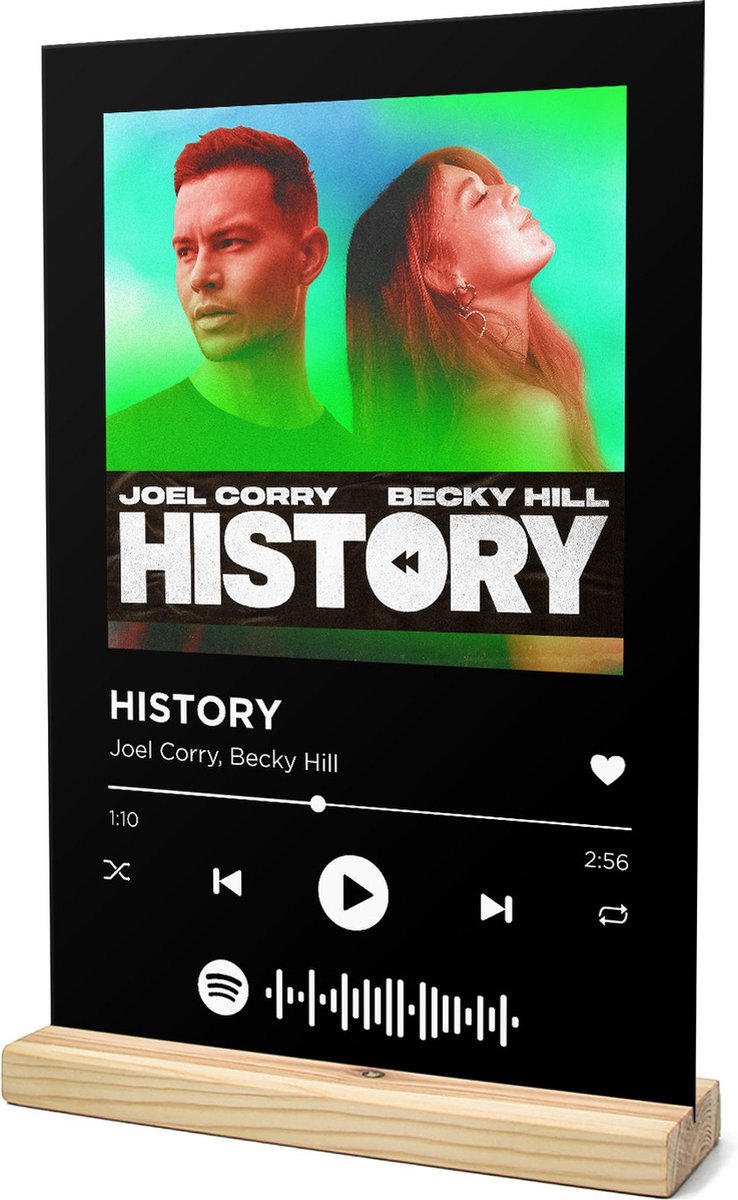 Songr Spotify Muziek Bordje - HISTORY - Joel Corry, Becky Hill - 20x30 ...