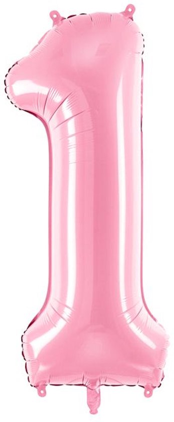 Cakesmash cijfer folie ballon 1 van 86 cm pastel roze - ballon - 1 ...