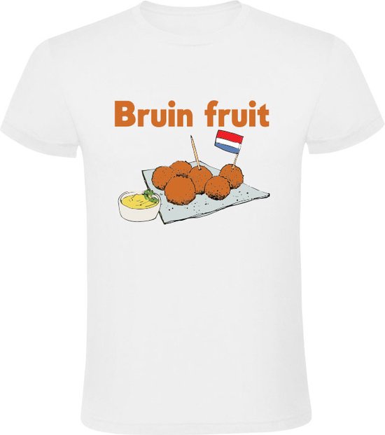 Bruin Fruit - Bitterballen Heren T-shirt | eten | bitterbal | snack ...