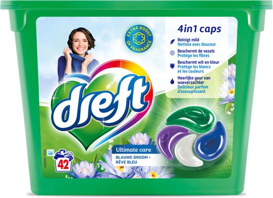 3x Dreft Caps 4in1 Blue Dream 42 stuks | bol