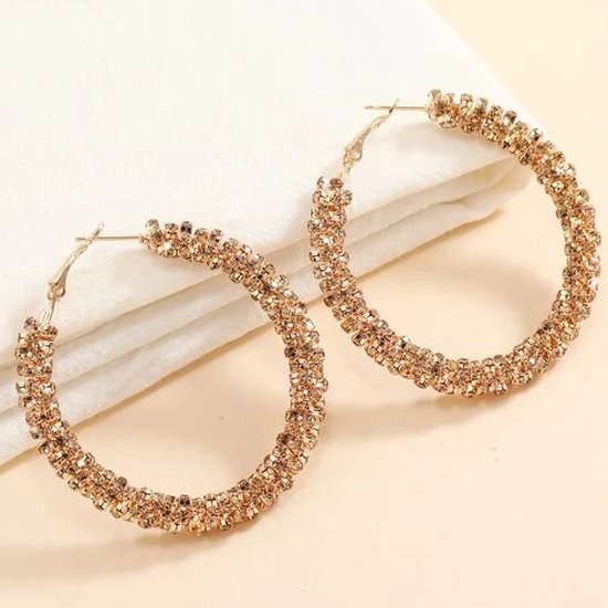 Ring Oorbellen Goudkleurig staal - Goud - Ronde oorbellen - Oorringen ...