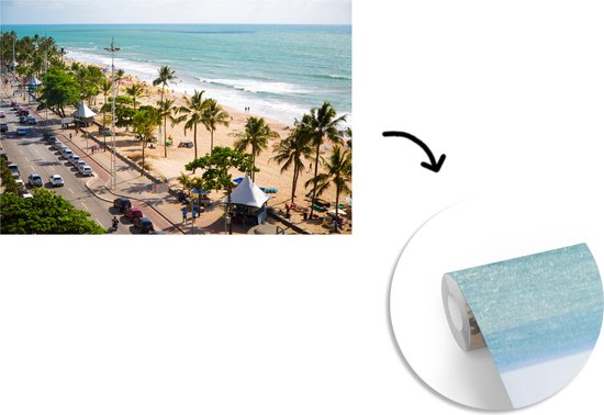 Behang - Fotobehang Tropische palmbomen op het strand van Recife ...