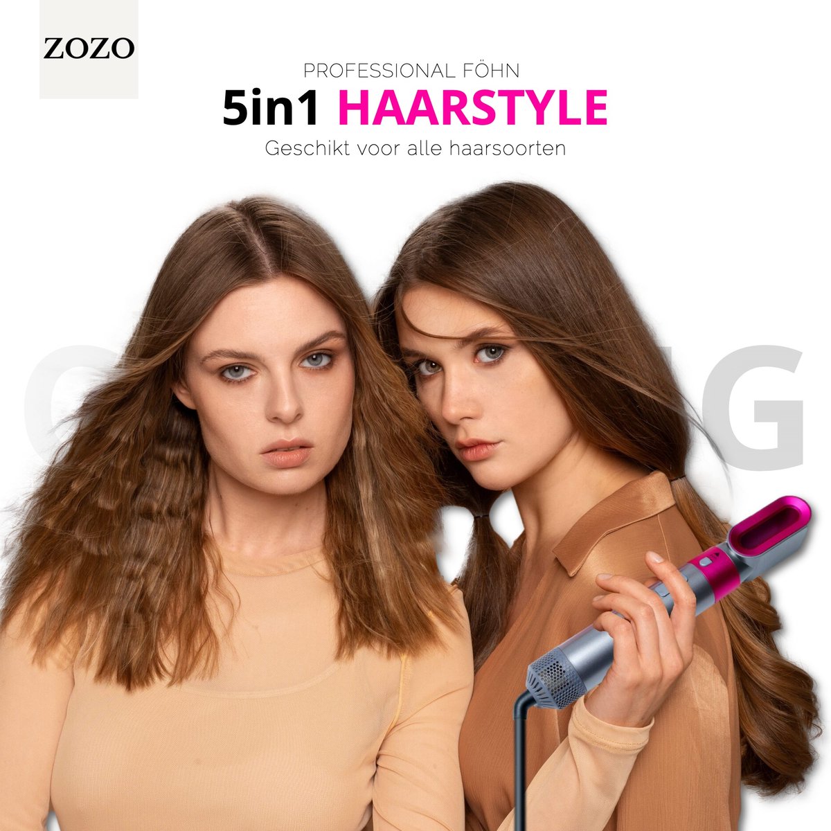 Zozo’s Airwrap - föhn borstel -5 in 1 Multi styler -5 opzet stukken - Airwrap krultang... | bol.com