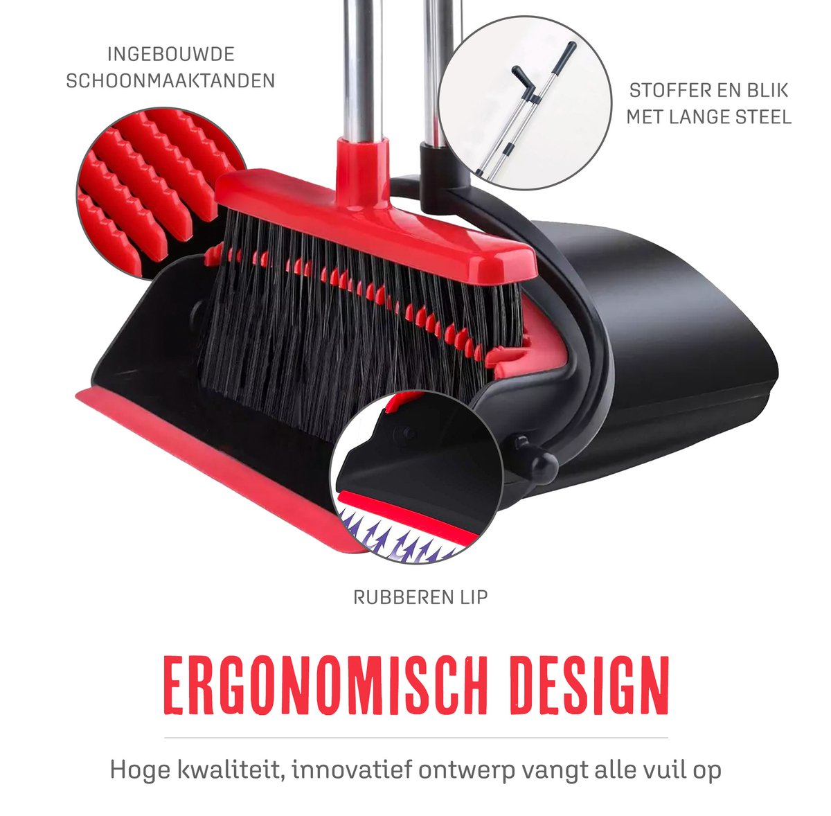 Stoffer en Blik met Lange Steel - Bezem en Vuilblik Binnen Buiten ...