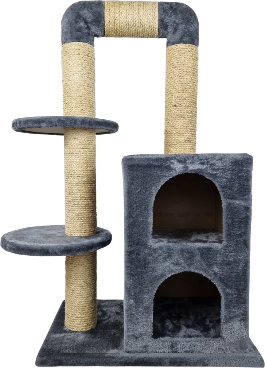 Topmast Krabpaal Indy - Grijs - 54 x 34 x 92 cm - Krabpaal voor Katten ...