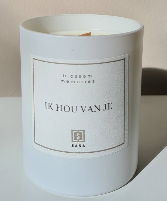 Herdenkingskaars - Geurkaars - Wit - IK HOU VAN JE - 45 Branduren ...