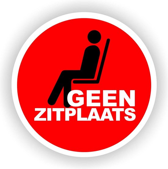 Jerma-Geen zitplaats Sticker-Duidelijke instructie Sticker-Niet zitten ...
