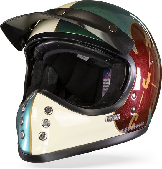 HJC V60 Ofera Green Red MC4 Full Face Helmet S | bol