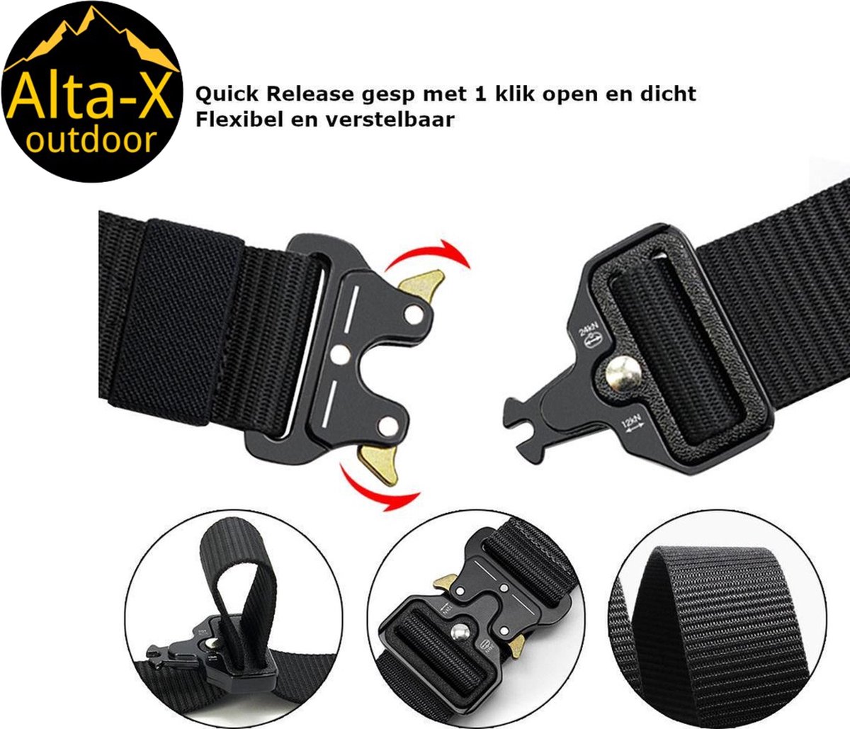 Alta-X Outdoor - Tactical Belt - Zwart - Werkriem - Leger Riem ...