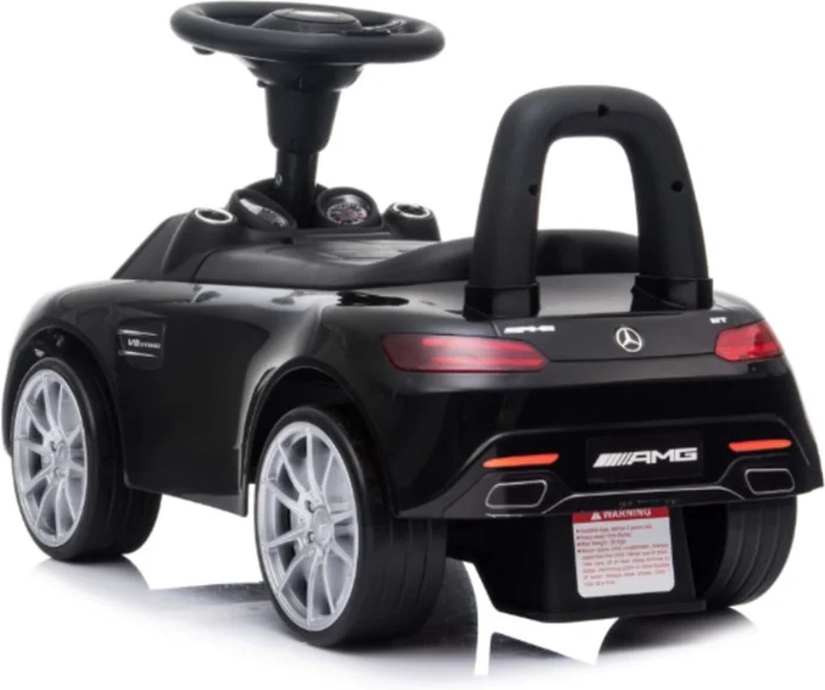 Mercedes Benz GT AMG, loopauto, zwart, met toeter en diverse geluiden | bol