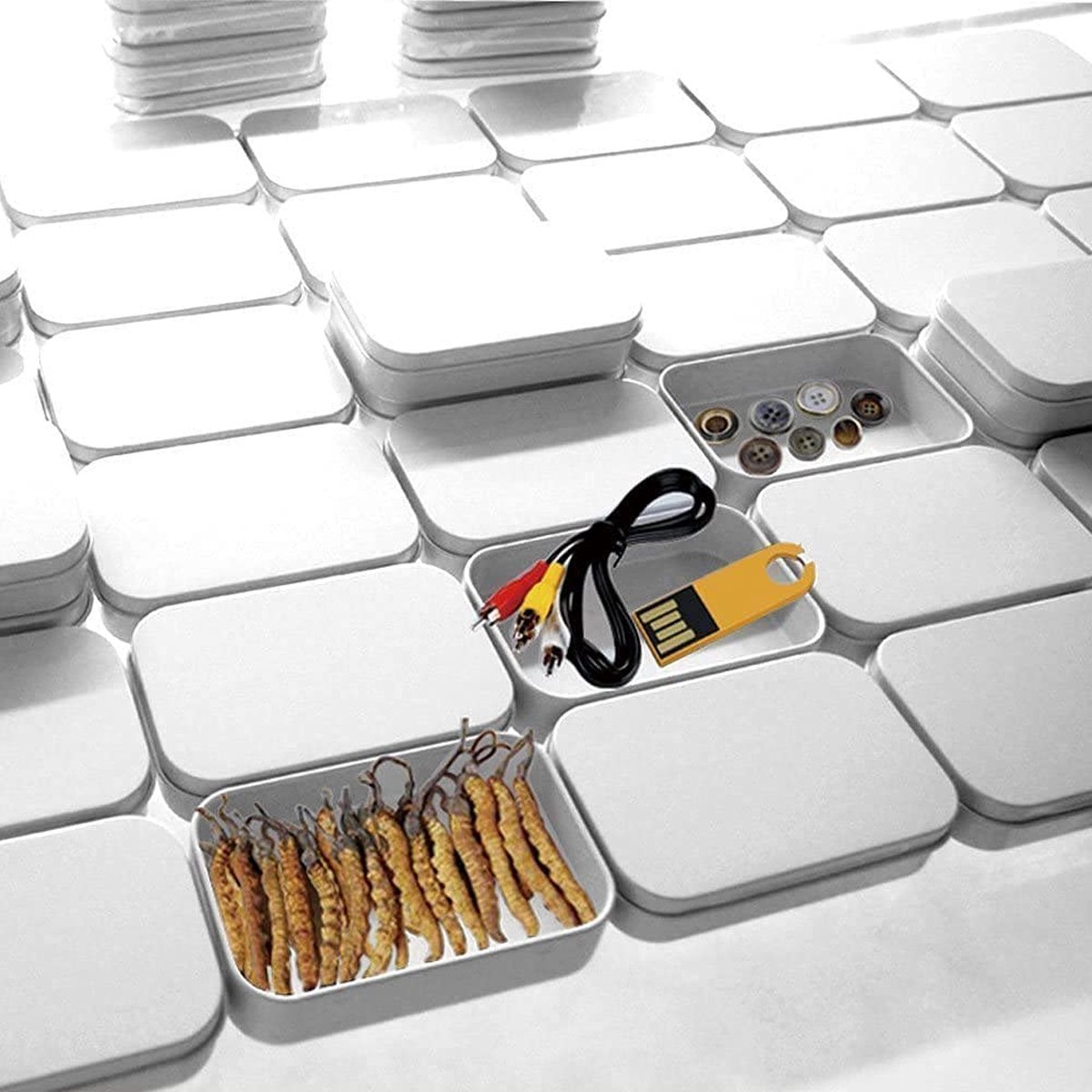 Lege metalen blikken opbergdoos, 12 stuks kleine tinnen kit, lege ...