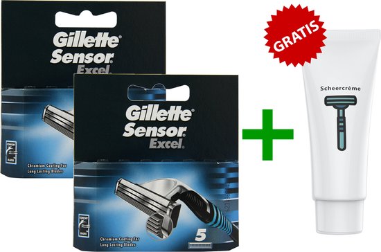 Gillette - Sensor Excel– Scheermesjes/Navulmesjes - 10 Stuks + GRATIS ...