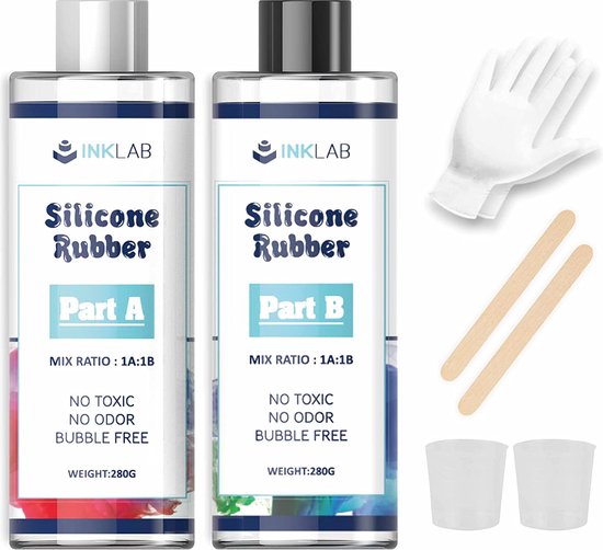 INK LAB Siliconen Mallen Maken Kit 560g Doorschijnend Siliconen Rubber Niet Giftige... | bol