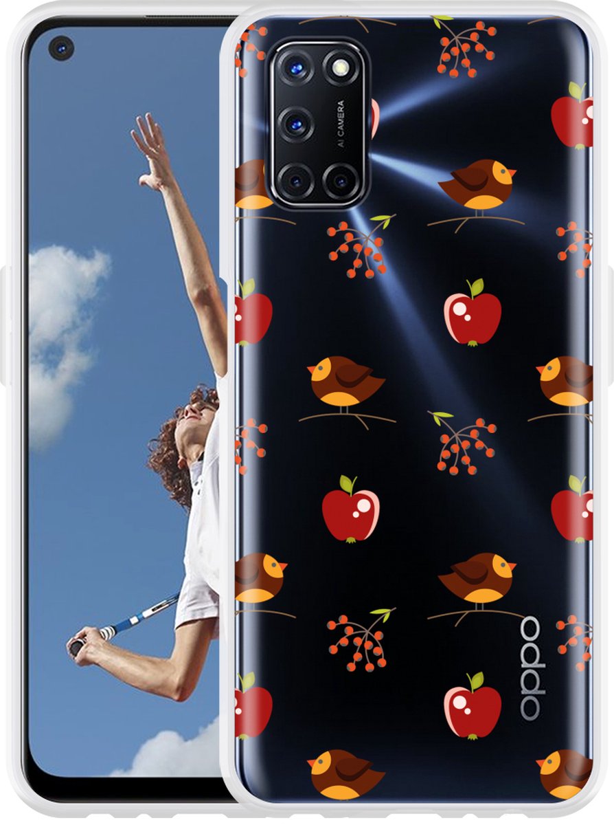 Oppo A52 Hoesje Apples and Birds - Designed by Cazy | bol.com