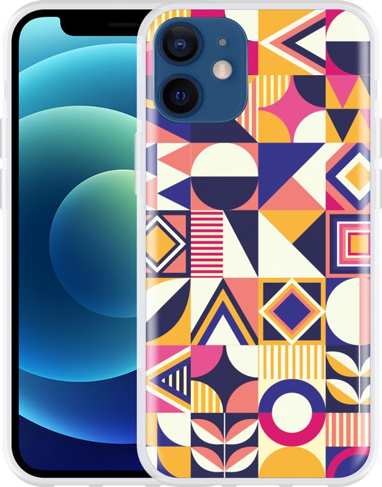 Apple iPhone 12 Mini Hoesje Modern Abstract Paars - Designed by Cazy | bol