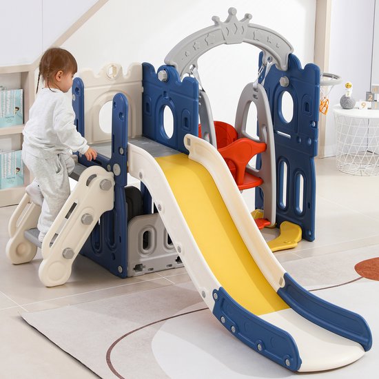 5 in 1 Kids Slide & Climbing Toy- HDPE Slide/ Climbing/ Storage/Swing ...