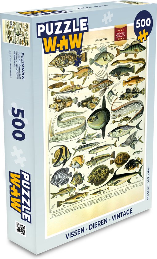 Puzzel Adolphe Millot - Kunst - Vintage - Vissen - Dieren - Legpuzzel ...
