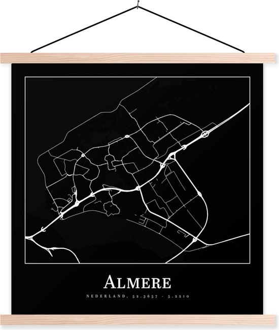 Posterhanger incl. Poster - Schoolplaat - Stadskaart - Almere - Kaart ...