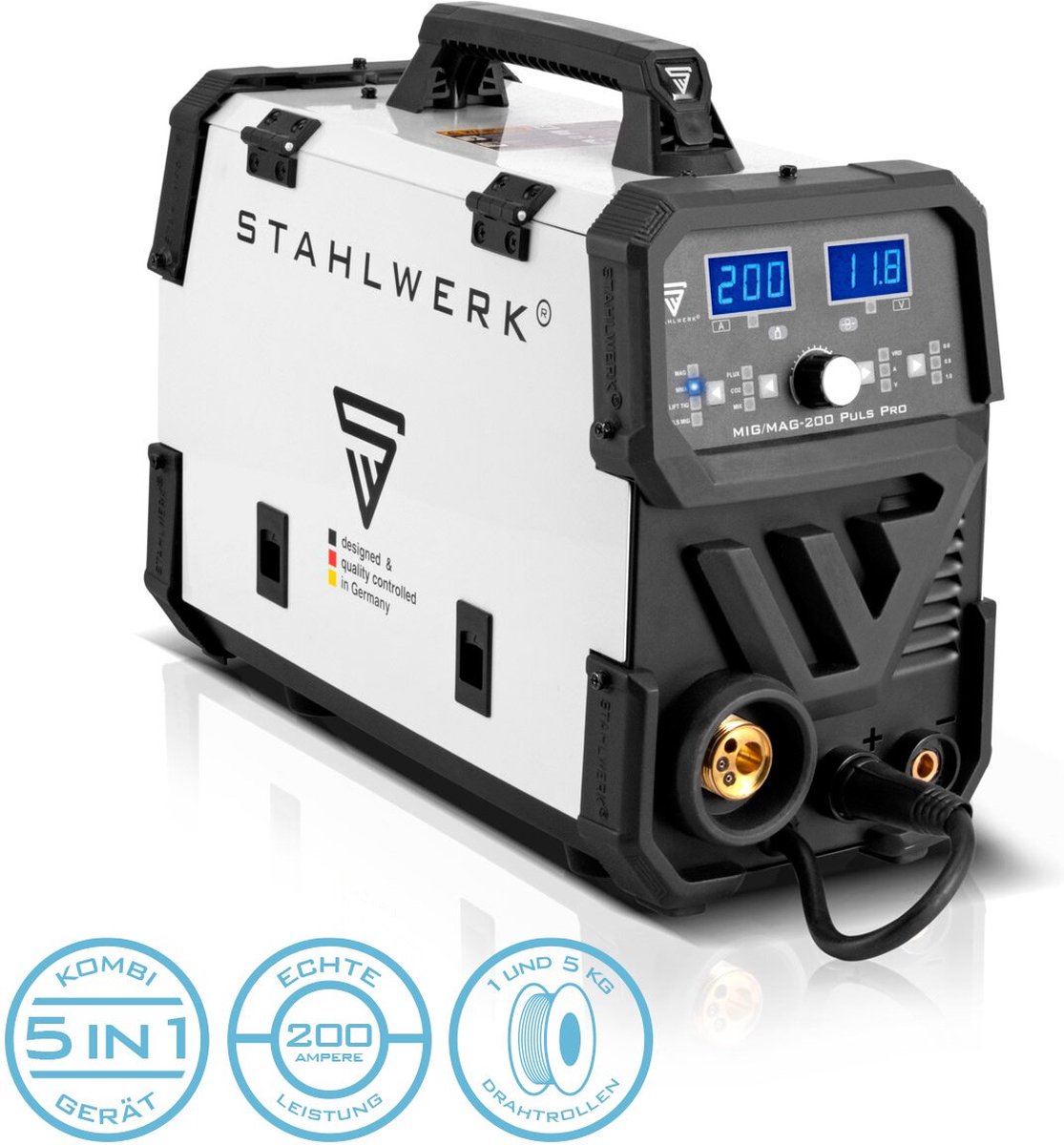 STAHLWERK MIG MAG 200 Puls Pro IGBT inert gas lasapparaat Volledig ...