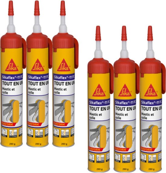 Set van 6 SIKA Sikaflex 11 FC Purform multifunctionele lijmen - zonder ...