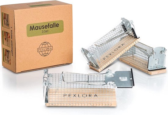 Pexlora muizenval levend (set van 3) diervriendelijke levende val voor ...