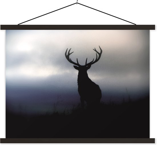 Posterhanger incl. Poster - Schoolplaat - Hert - Silhouet - Mist ...