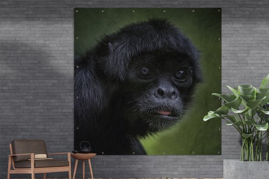 Tuin poster Een portret van een slingeraap - 200x200 cm - Tuindoek ...
