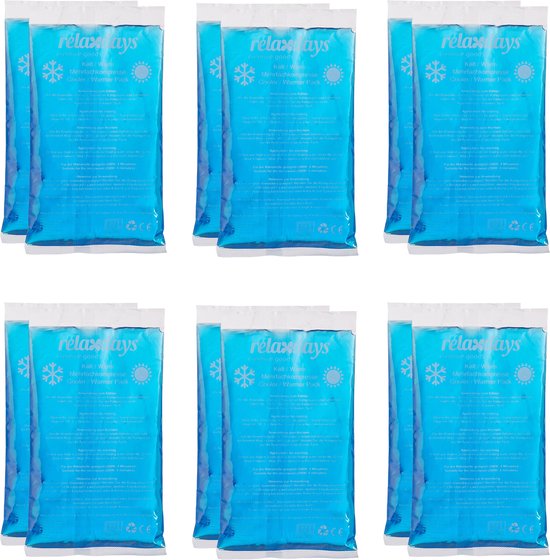 hot cold pack - set van 12 - 15 x 8 cm - herbruikbaar - met gel | bol