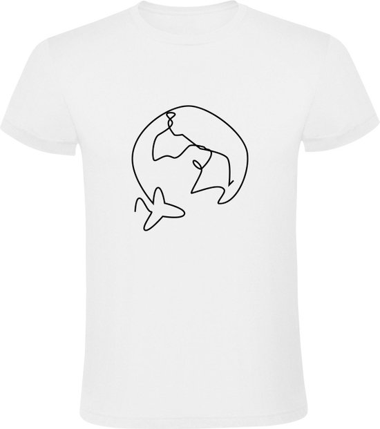 Vliegtuig Tekening Heren T-shirt | Wereld | Reizen | Vakantie | Reis ...