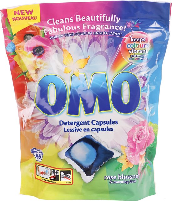 Omo Wascapsules Rose Blossom & Morning Dew 46 Capsules | bol