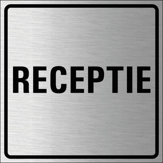 Receptie bordje, geborsteld aluminium 100 x 100 mm | bol.com