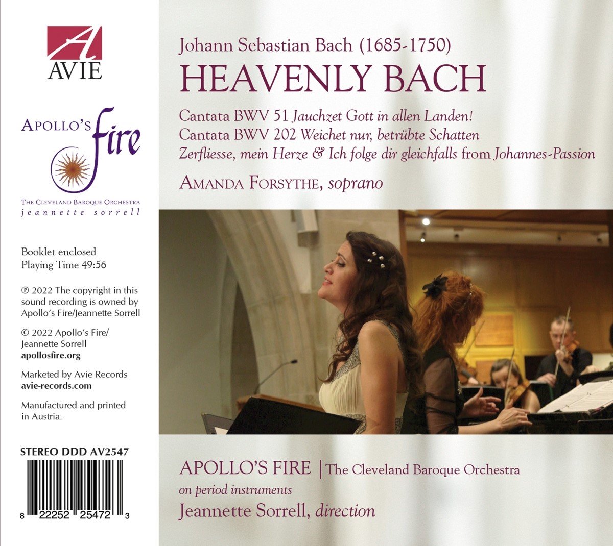 Amanda Forsythe & Apollo's Fire - Hevenly Bach, Arias & Cantatas (CD ...