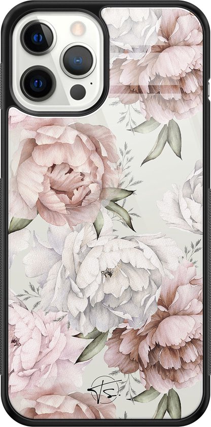 Hoesje geschikt voor iPhone 12 Pro Max - Klassieke bloemen - Luxe Hard ...
