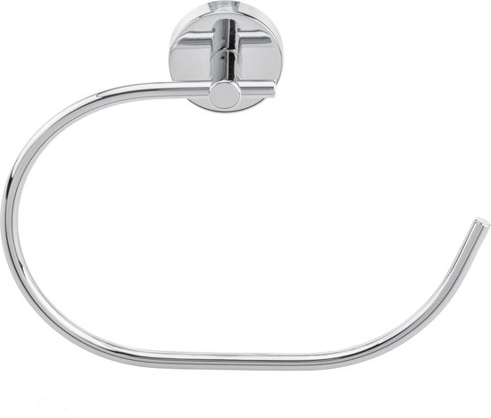 PrimeMatik - Verchroomde handdoekhouder voor wand 200x161x42mm Paddy model | bol