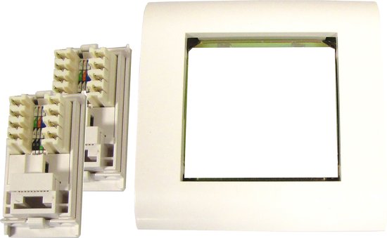 BeMatik - 80x80 wand- of gootdoos met 2 RJ45 UTP Cat.6 568B | bol